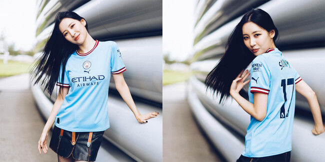 ‘K-POP 스타’ 선미, 맨시티 옷피셜...‘KDB’ 등번호 17번 착용
