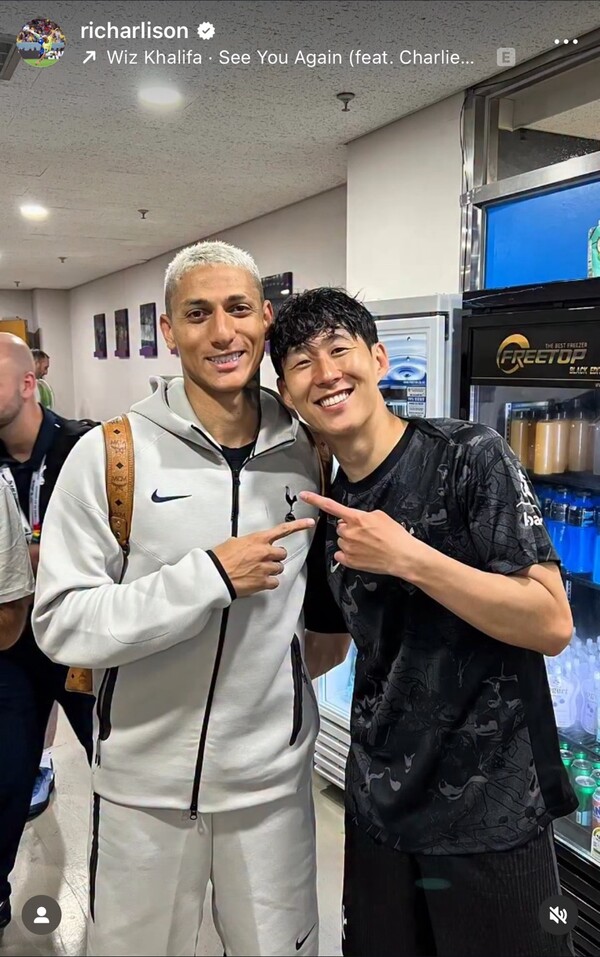 '흥민이 형 다시 만난다!' 그렇게 좋은가...韓 방문만 '3년간 5번째' 히샬리송, KFA 게시물까지 공유하며 'SNS 도배'